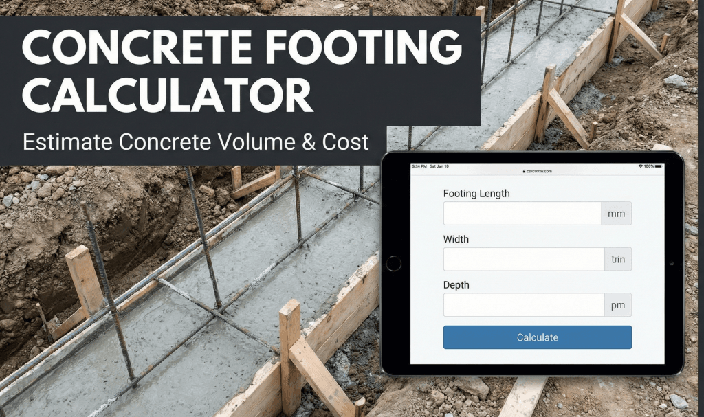 Concrete Footing Calculator for Various Footing Types