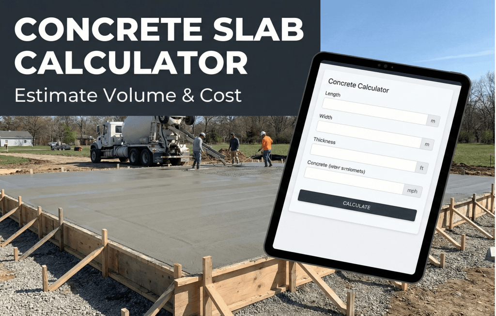 Concrete Slab Calculator for Volume and Cost