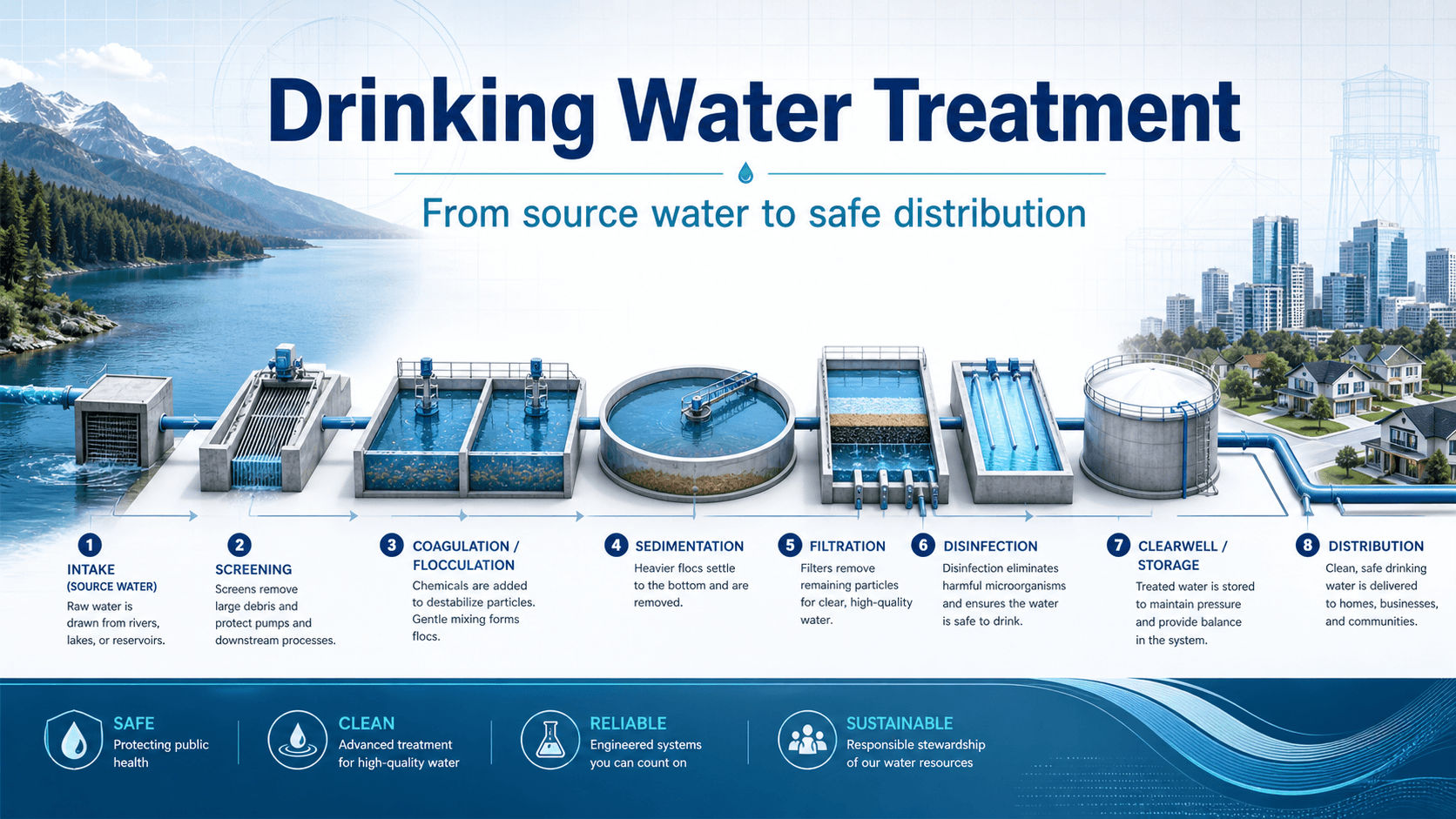 Drinking Water Treatment: Process, Steps & Methods